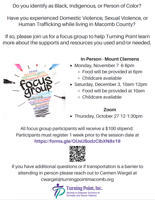 Focus Group Virtual - Turning Point Macomb